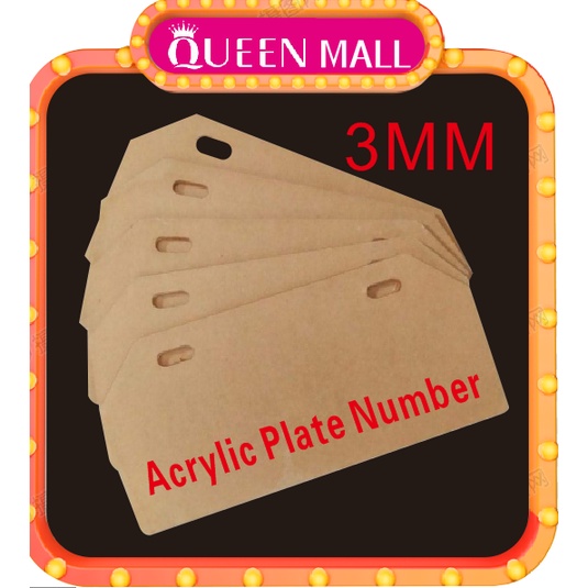Acrylic MC. Plate Number 3mm/3.9in x 8.6in , 3mm/4in x 9in , 4.25x9in ...
