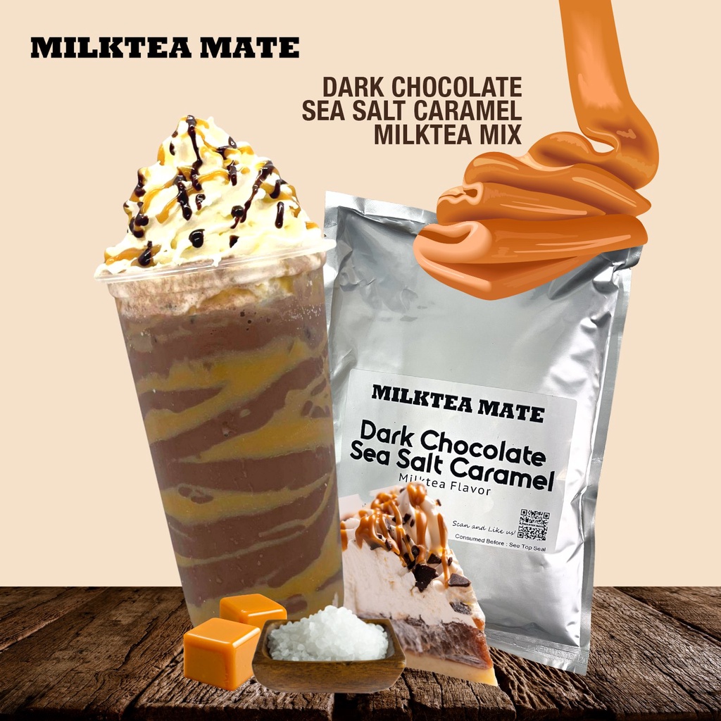 MLKT Sea Salt Dark Choco - Milktea Mate Premium Powder 1kg and 500g for ...