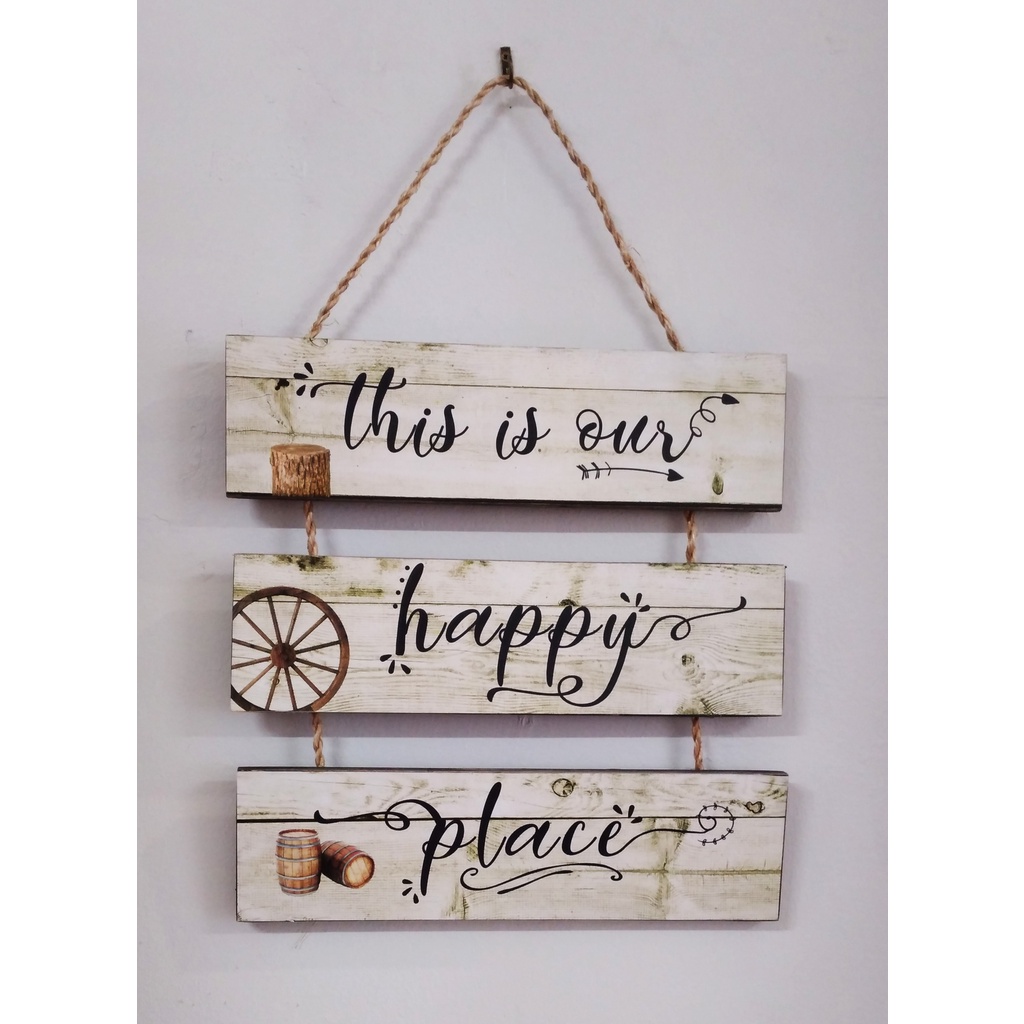 Hanging Wall Decor THIS IS OUR HAPPY PLACE Wooden Wall Decor Home Decor ...