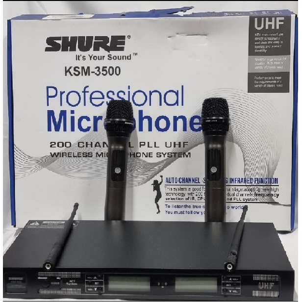SHURE DUAL WIRELESS MICROPHONE 200 FREQUENCY DIGITAL UHF | Shopee ...