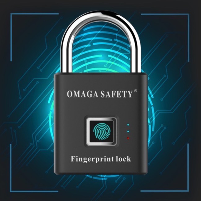 Omaga TS01A Fingerprint Lock Anti-Theft Keyless Security Padlock w/USB ...
