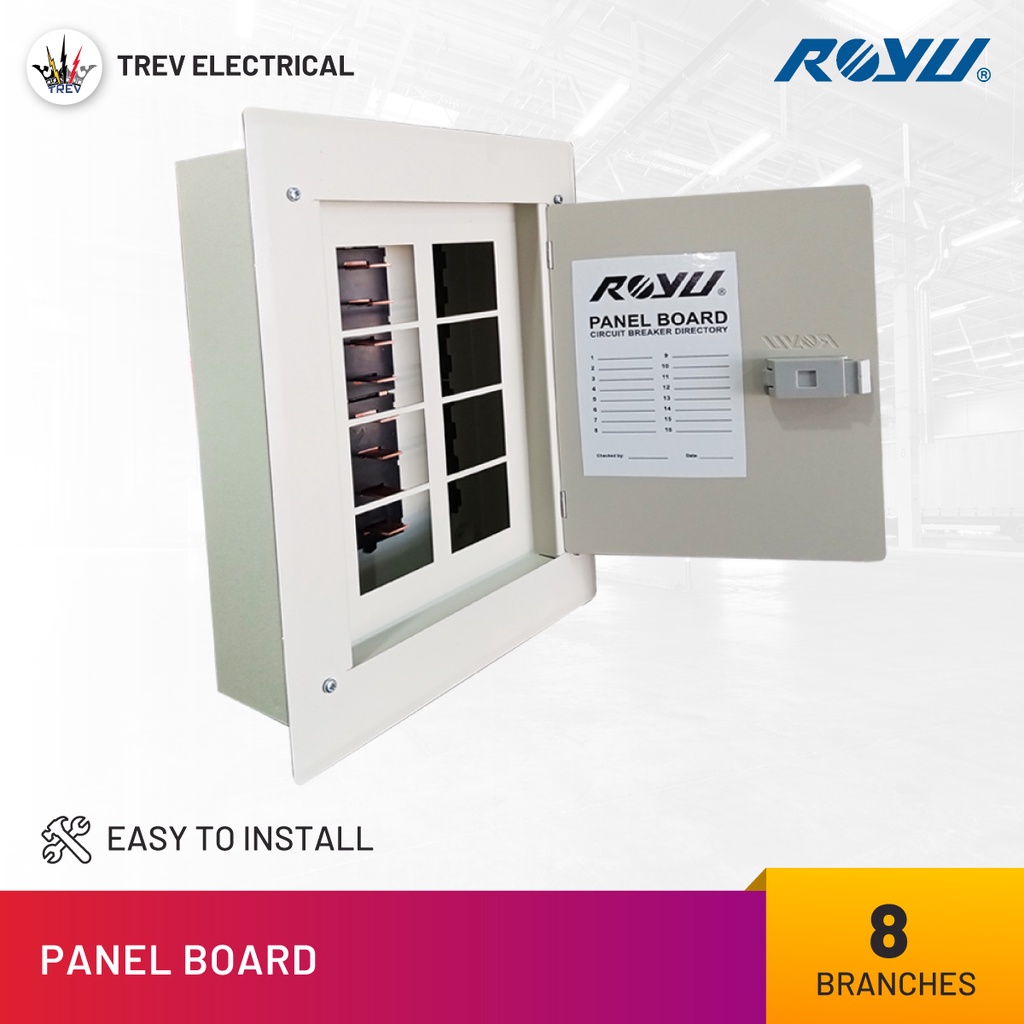 TREV Royu METAL Panel Box Only 8 Branches FLUSH MOUNTED TYPE | Shopee ...
