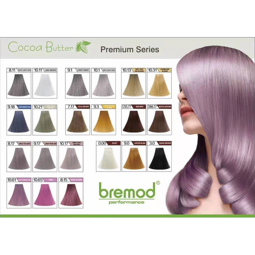Bremod Premium Cocoa Butter Series Hair Color Dye Chart Card 1Pcs ...
