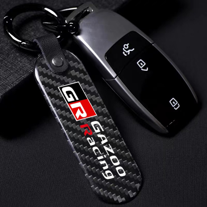 Car Key Chain Key Ring Carbon Fiber Keychain for Toyota GR Sport Gazoo ...