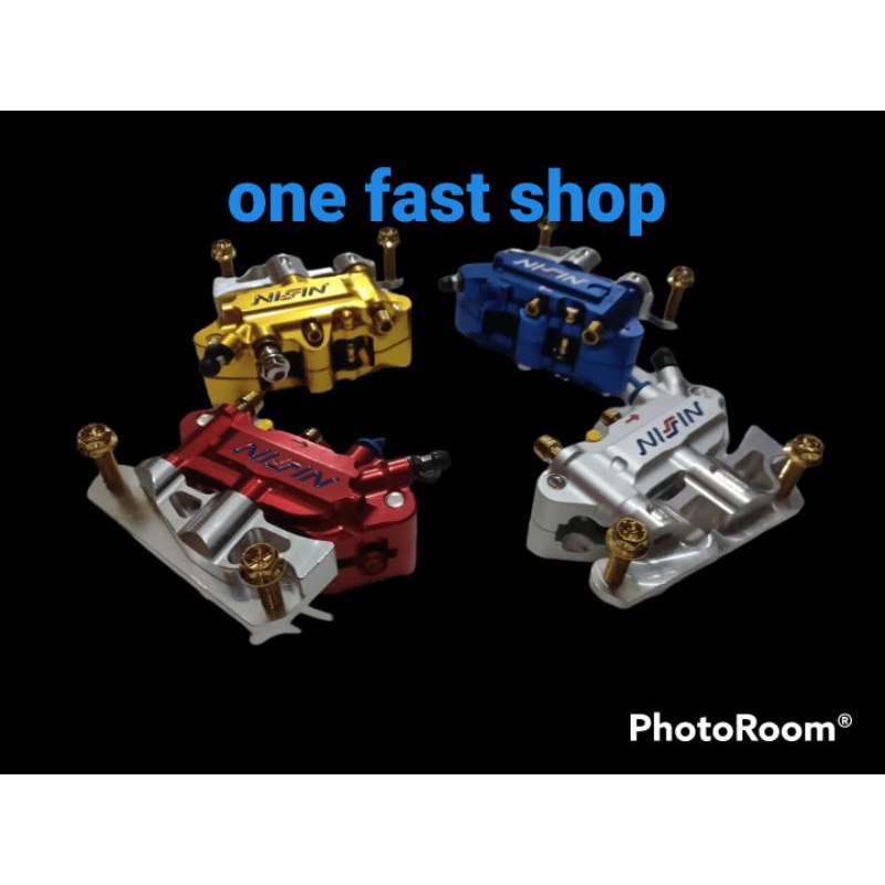 Nssn monoblock 4p calipers + bolts + universal 4 piston honda brackets ...