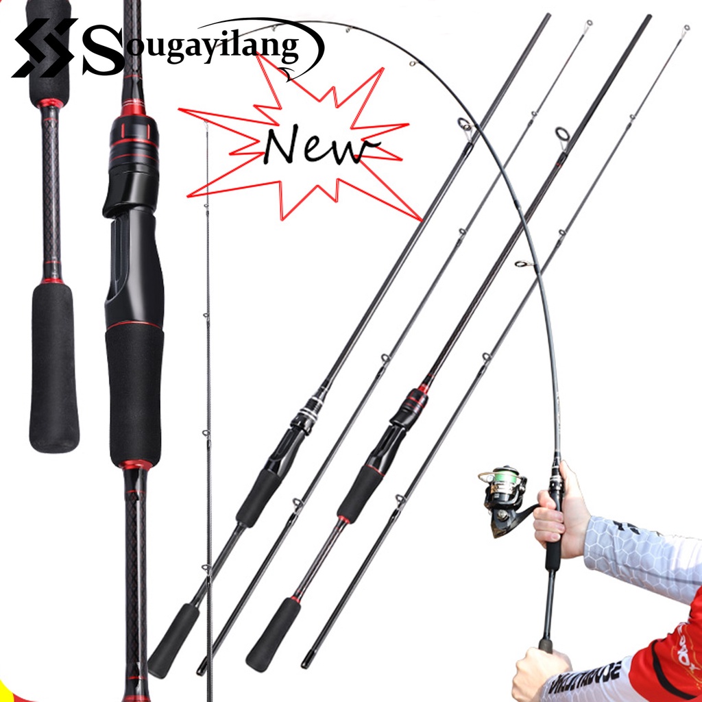 Sougayilang New Spinning/Casting Fishing Rod 1.8m/6ft 2 Sections Portable For Outdoor Fishing ...