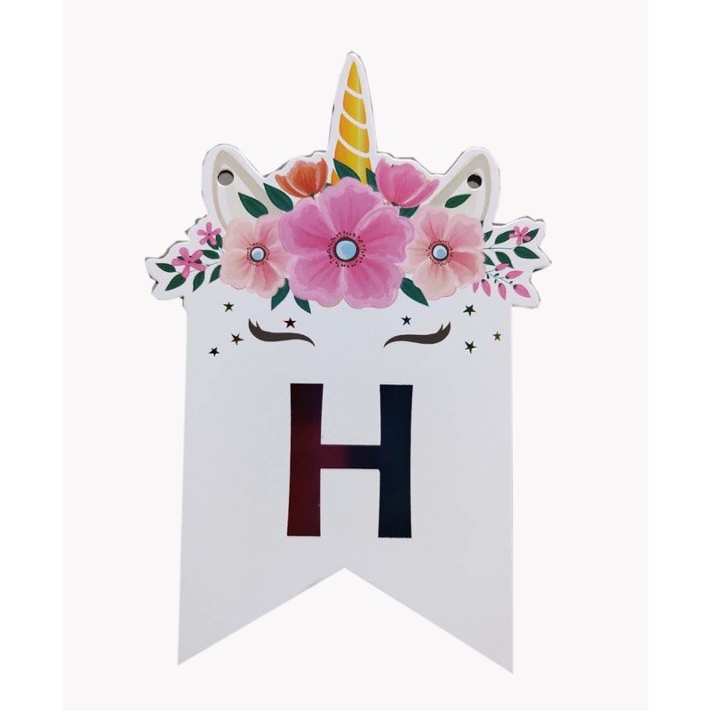 Unicorn Happy Birthday Party Banner Themed Unicorn Birthday Party Deco ...