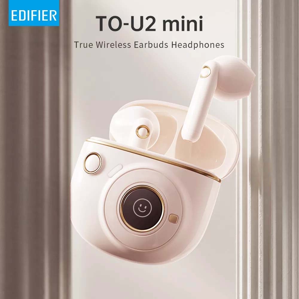 Edifier TO-U2 Mini True Wireless Earbuds Headphones Bluetooth V5.1 Touch Control Smart Display ...