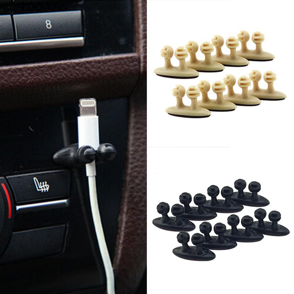 8pcs Car Wire USB Cable Holder Tie Clip Fixer Headphone Cable Organizer ...