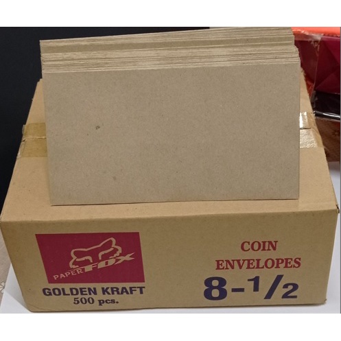 Paper Fox Coin Envelope Golden Kraft 8 1/2 500pcs | Shopee Philippines