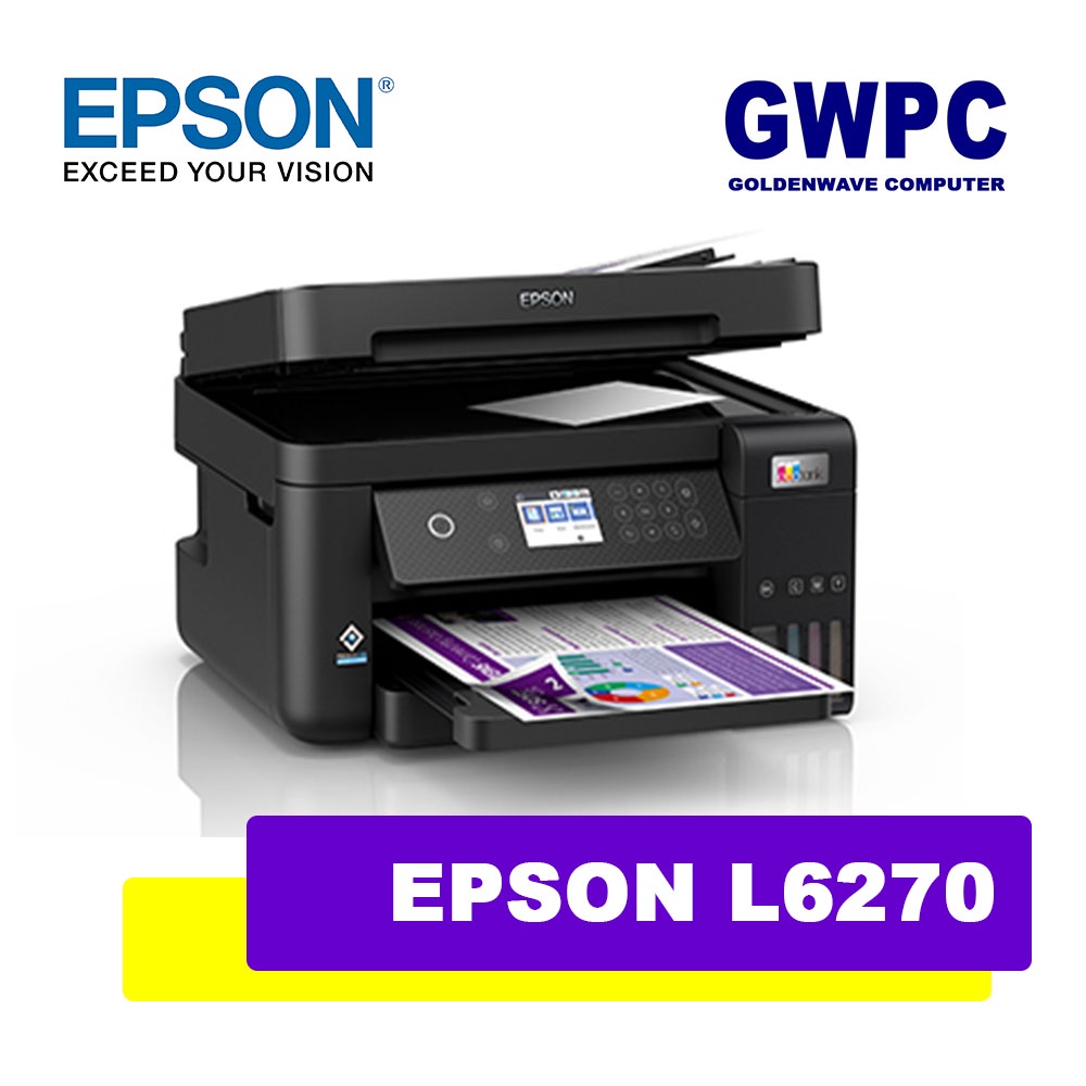 Epson EcoTank L6270 Wi-Fi Duplex All-in-One Ink Tank Printer with ADF ...