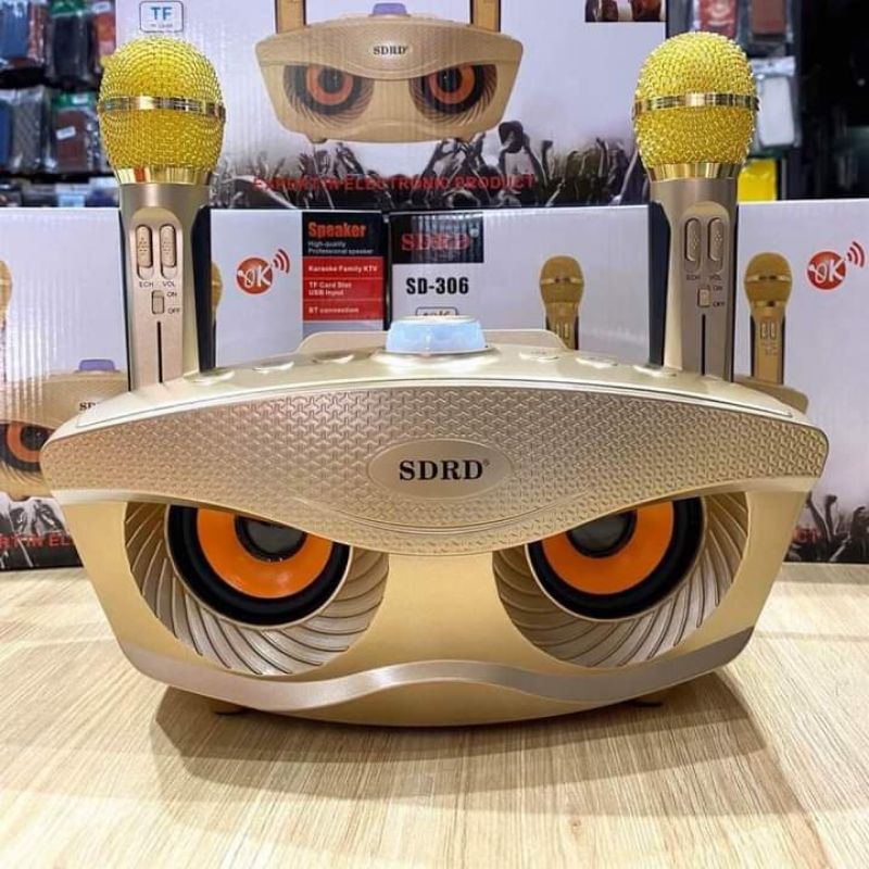 SDRD SD-306 Wireless Bluetooth DUal Microphone Karaoke Portable ...