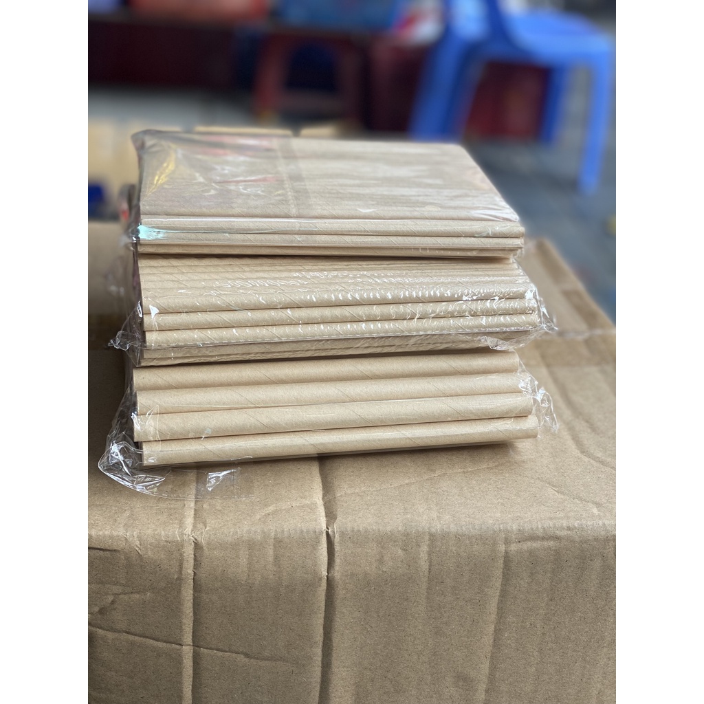 1 pack of brown kraft paper straws 6, 8 or 12 for drinking water or ...