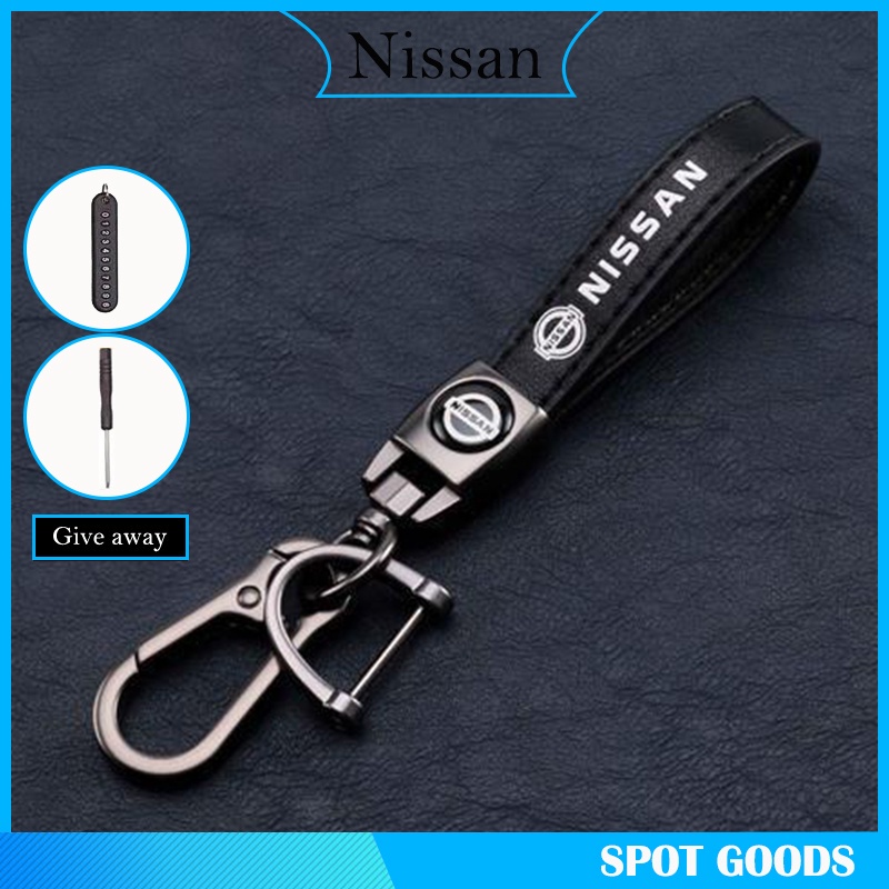 Nissan Car Logo Keychain Leather Metal Car Key Chain For Car | Shopee ...