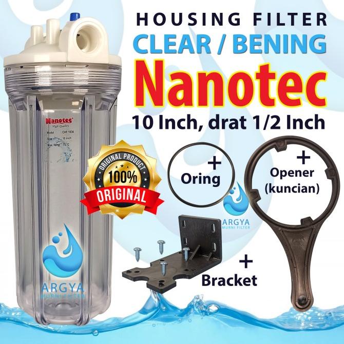 10 Inch Clear / Clear Filter Housing, Drat In Out 1/2 Inch Nanotec Save ...