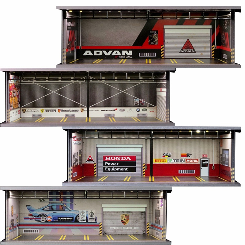 ☑ↂ♣Diorama 1/64 Model Car Garage LED Lighting USB Connector Packing ...