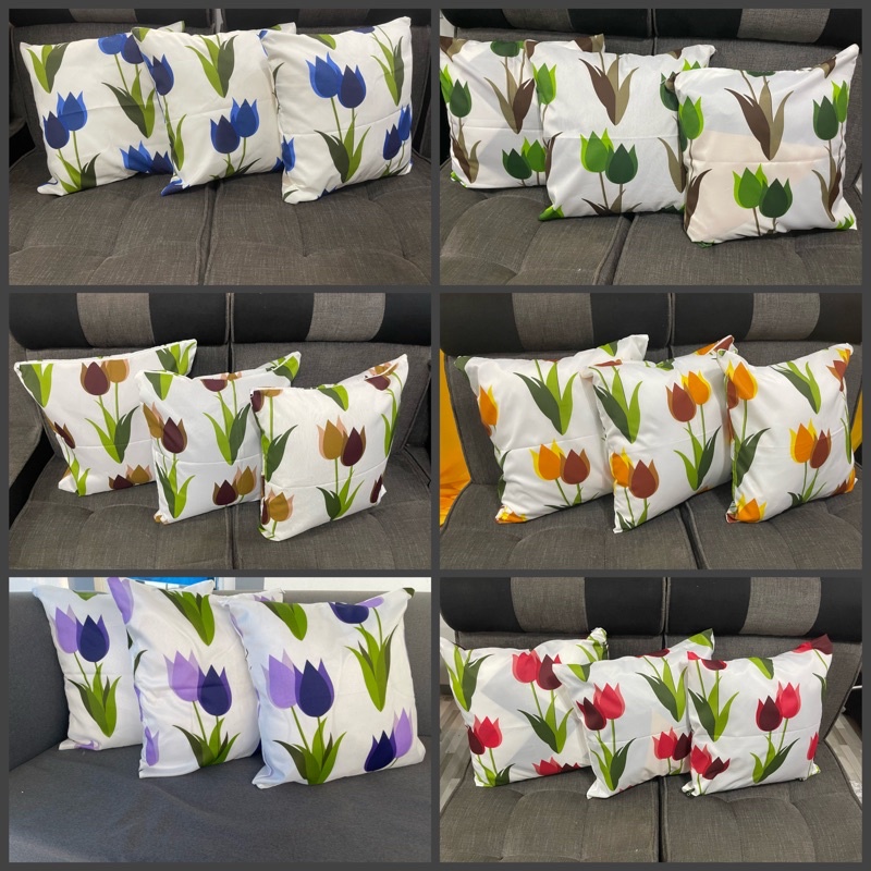 Tulip Buds Design Throwpillow Case 16x16 and 18x18 Inches Geena Cloth ...