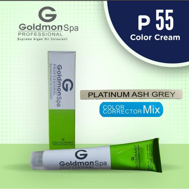 Goldmon Hair Color Cream 100ml (PLATINUM ASH GREY/COLOR CORRECTOR MIX ...