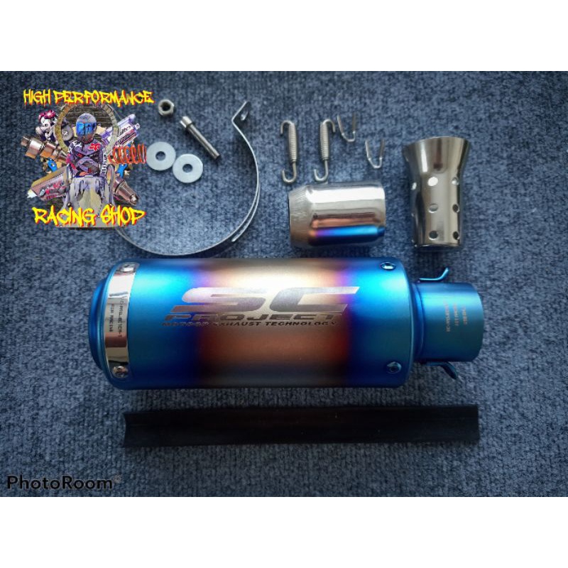 SC PROJECT BLUISH TITINIUM | 51mm OPEN SPEC | BIG ELBOW EXHAUST ...