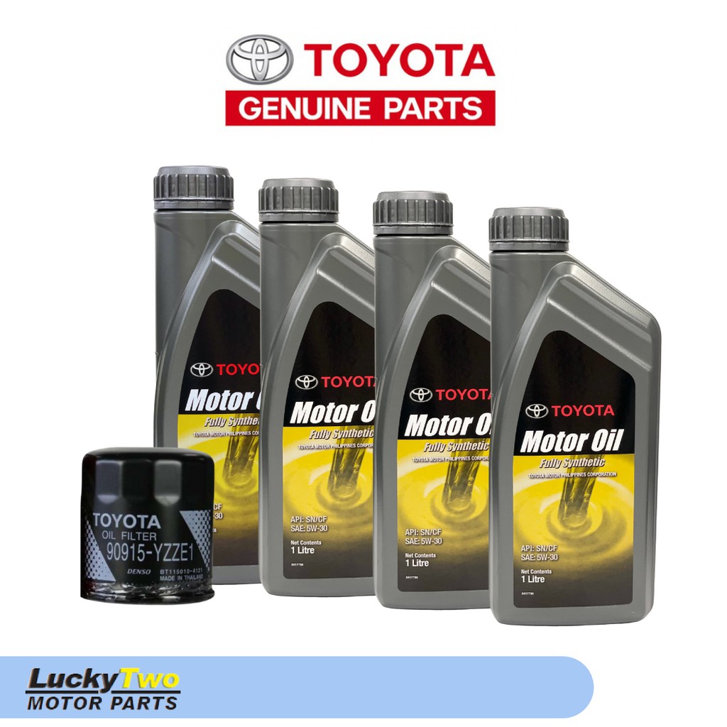 Toyota Genuine Motor Oil Fully Synthetic 5W-30 with Oil Filter Bundle ...