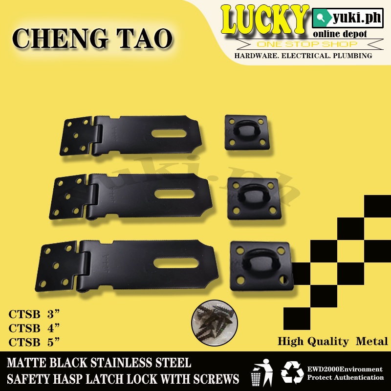 CTSB STAINLESS MATTE BLACK SAFETY HASP LATCH LOCK ( 3"/4"/5") | Shopee ...