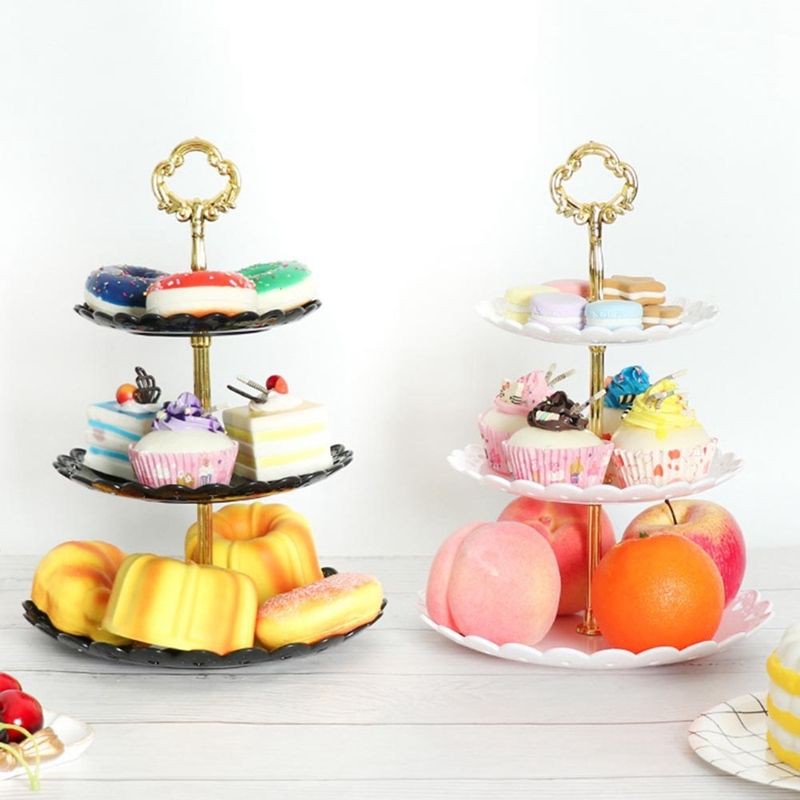 New European Cake Stand Style Fruit Tray 3 tier DessertRack Fruit Tray ...