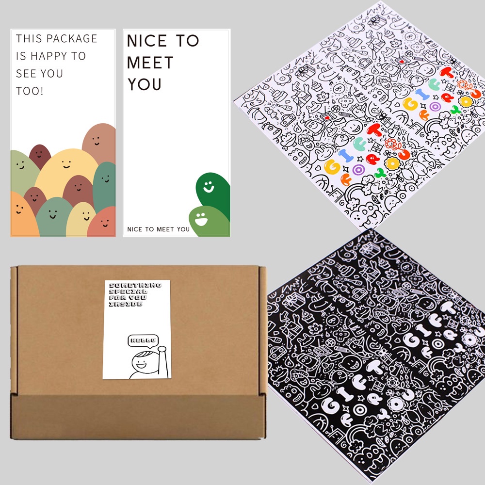 50 Pcs/Pack Graffiti-Style Personalized "Gift For You" Package Stickers ...