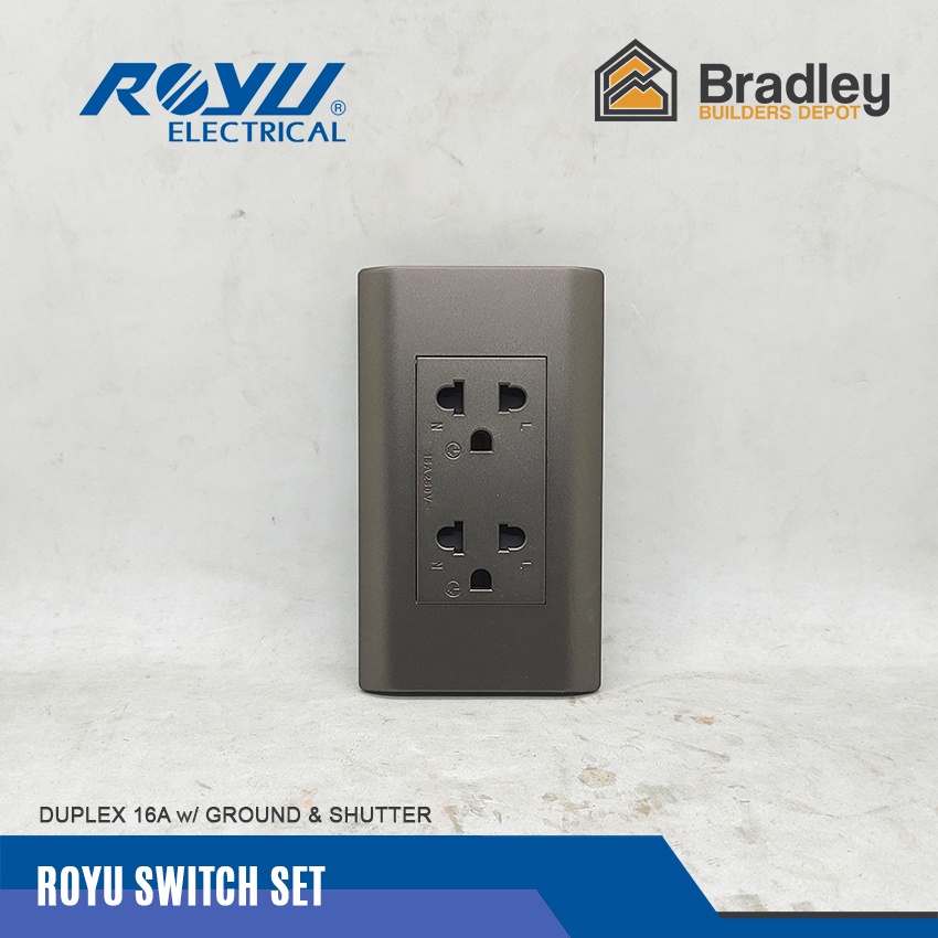 Royu Dark Gray Modern Switch and Outlet Set (Plano Series) | Shopee ...