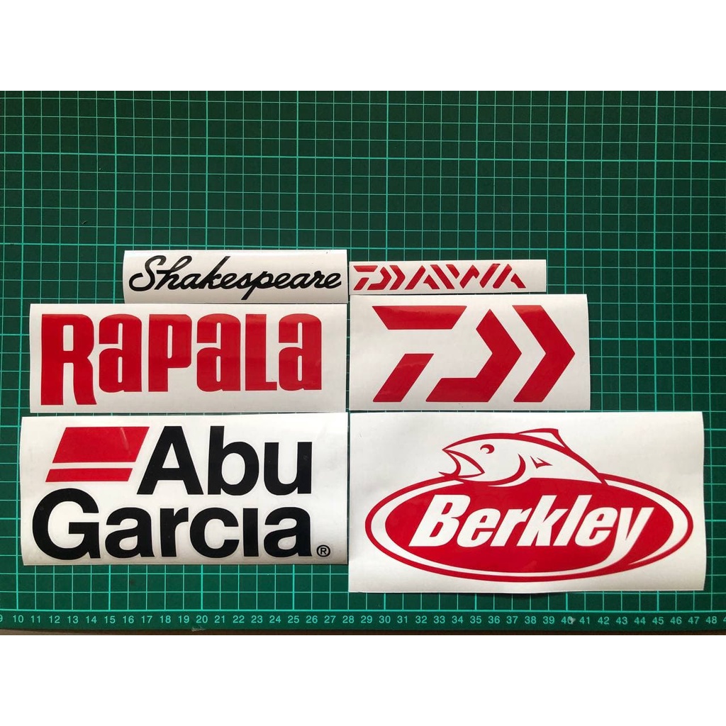 Combo High Quality Fishing Sticker Waterproof Daiwa Berkley Abu Garcia ...