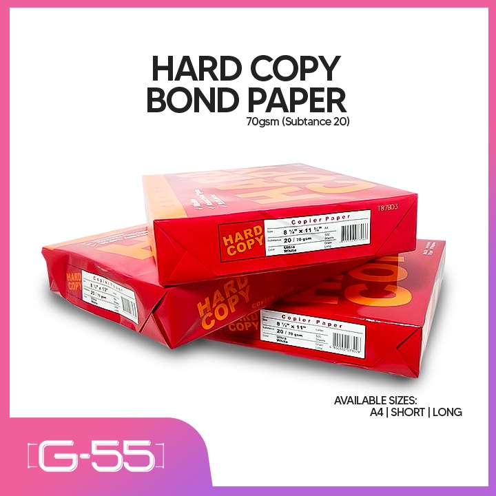 HARD COPY BOND PAPER 70GSM (SHORT/A4/LONG)for School and Office use ...