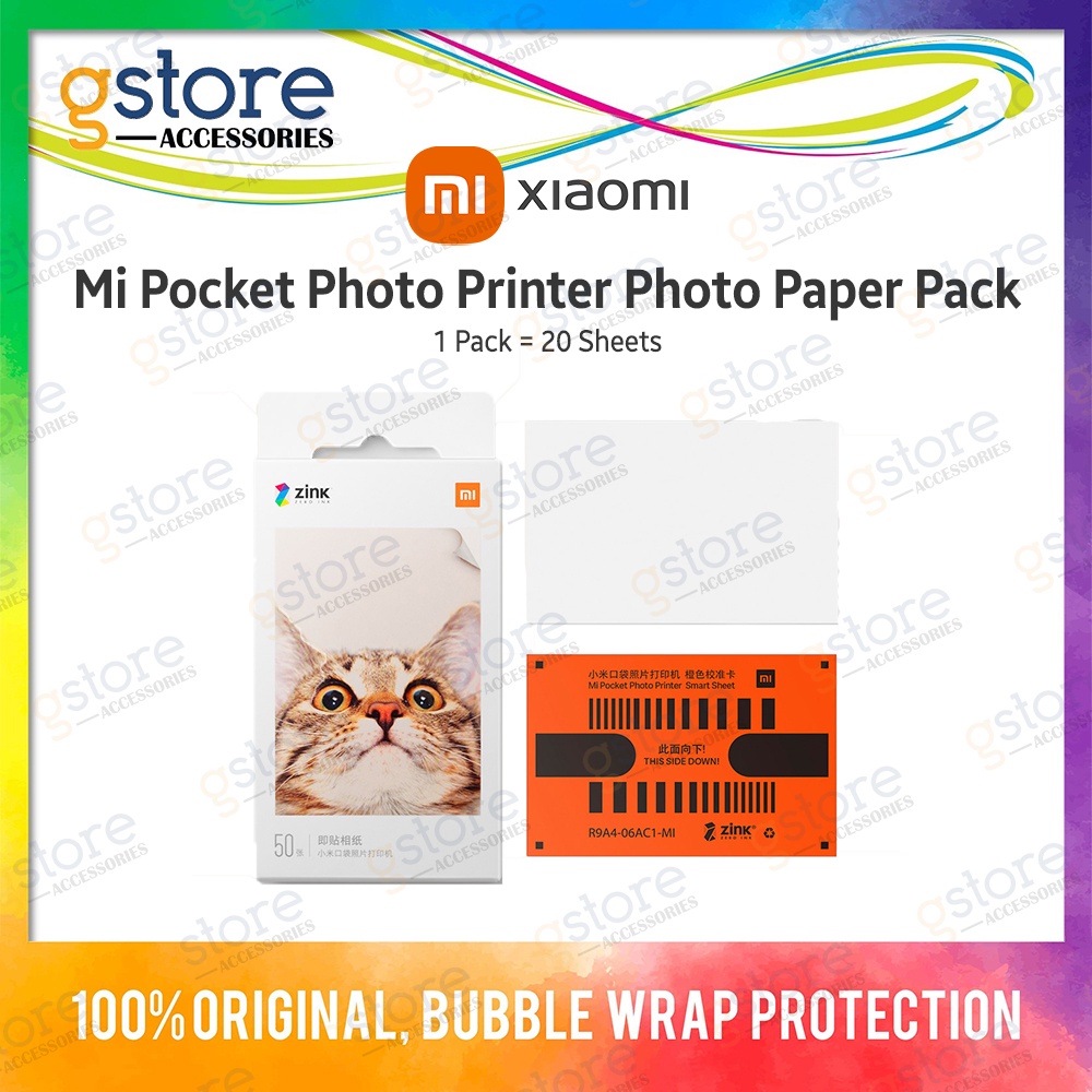 Xiaomi Mi Pocket Photo Printer Photo Paper Pack (20 Sheets) | Shopee ...