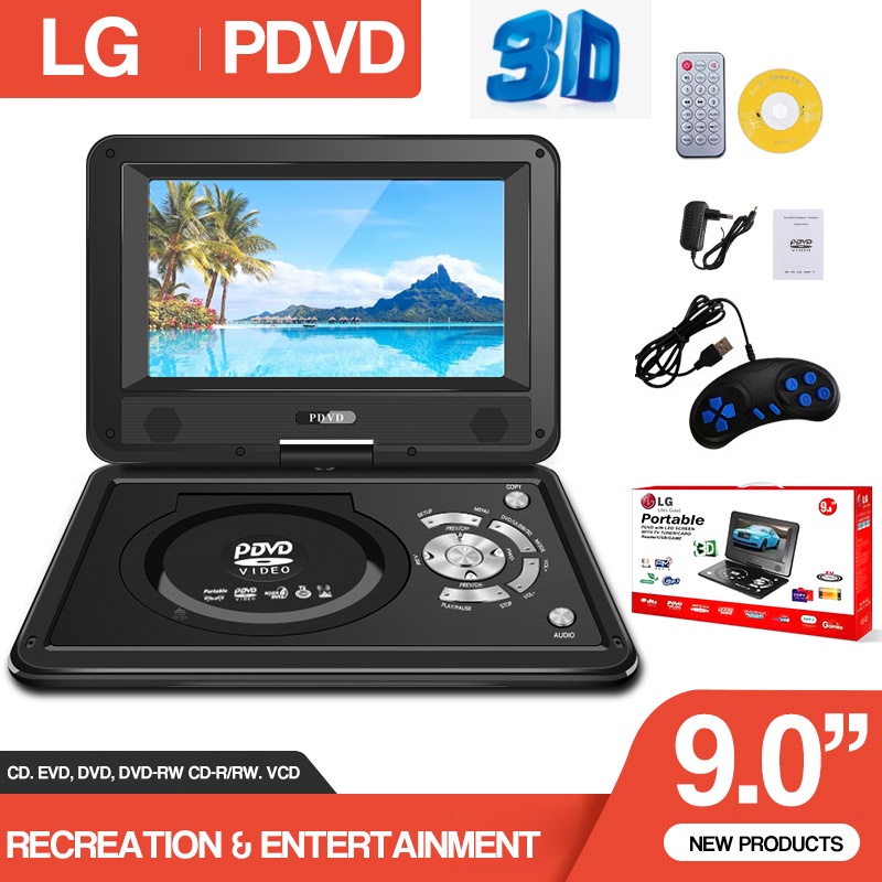 Portable LG DVD Player WHIT TV/USB/CARD 3D VISION DISCOVER (Screen 9 ...