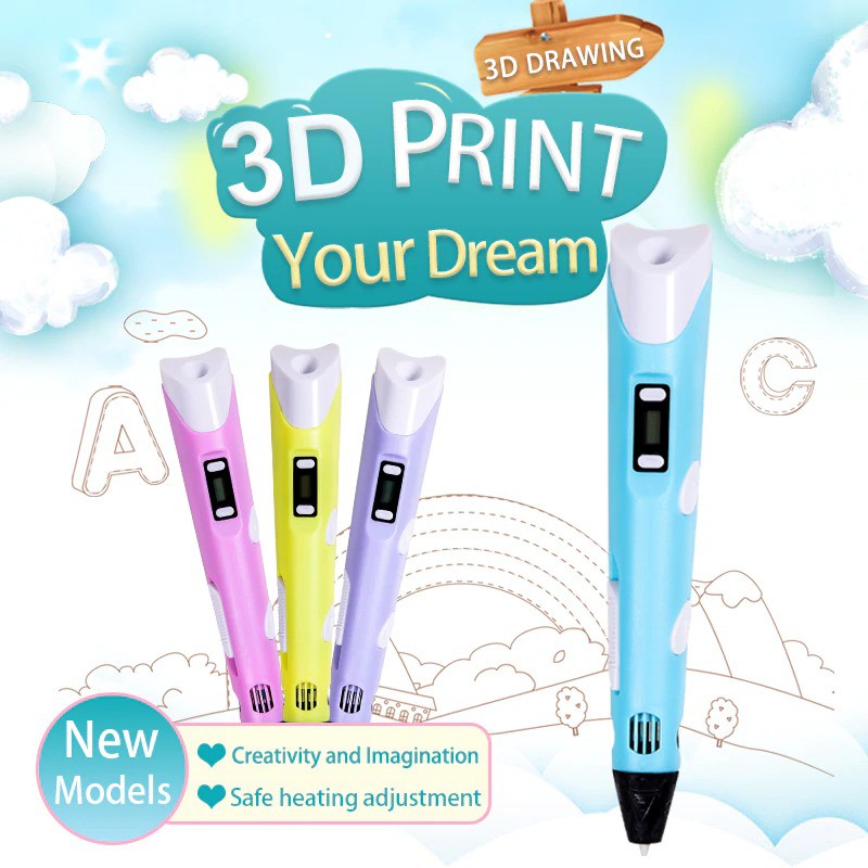 3D Pen Digital Display Intelligent 3D Printing Pen Making Doodle Arts ...