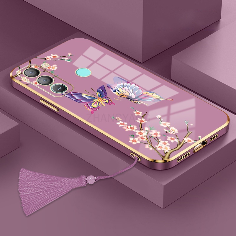 Casing Tecno POP 5 LTE Phone Case Plating Silicone pretty Butterfly ...