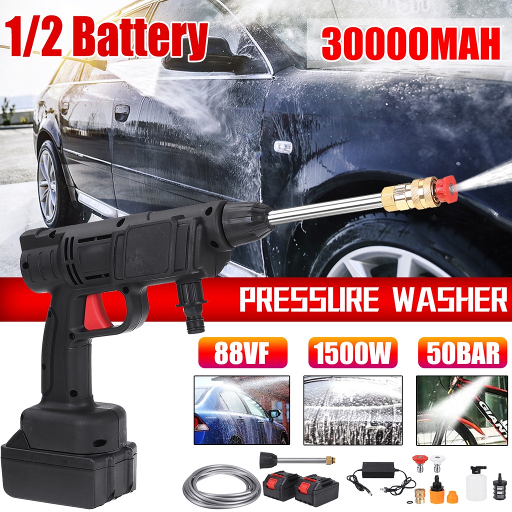 18V 50000Mah 70bar Wireless High Pressure Car Wash Guns Generator Foam ...