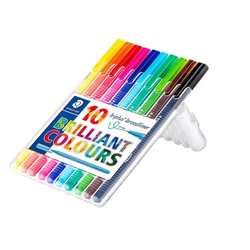 Staedtler 338 SB10 Triplus Broadliner Box Of 10 Colors (colours pen ...