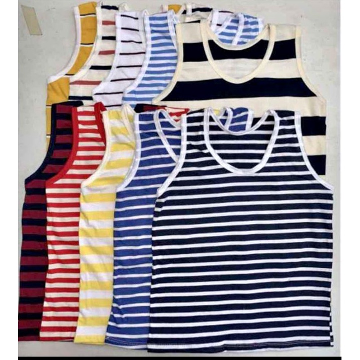 6pcs. per bundle Striped cotton sando for kids 1-5 years old | Shopee ...