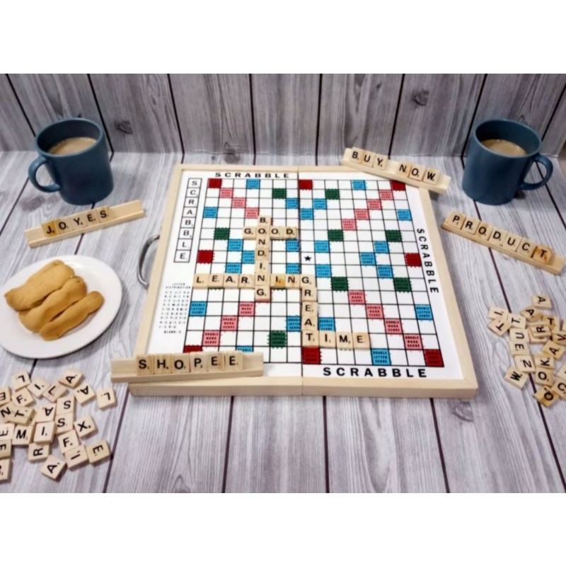 CLASSIC WOODEN SCRABBLE BOARD GAMES (WHITE) | Shopee Philippines