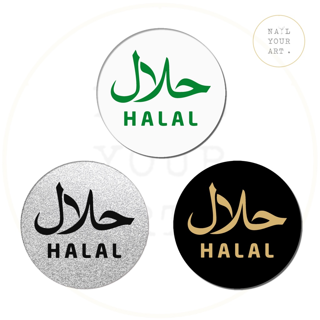 H01 Acrylic SIGN - Round HALAL SIGN - DOUBLE TAPE Paste CAFE SIGNAGE ...