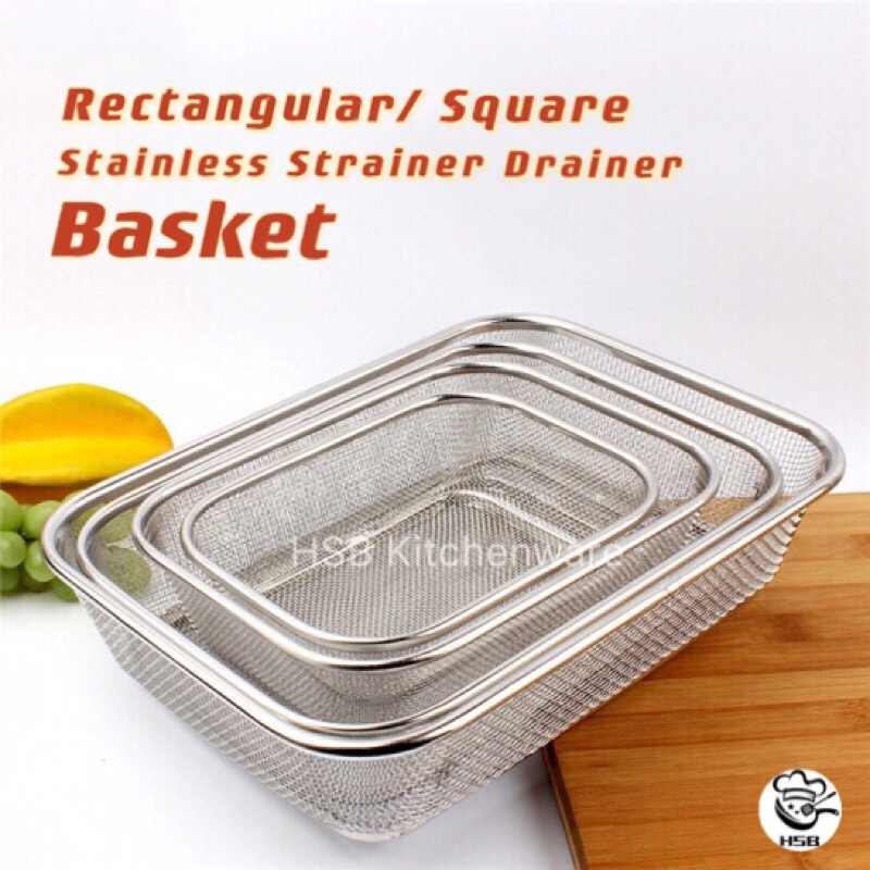 Wire Mesh Colander Stainless Strainer Drainer Basket, salaan Heavy duty ...