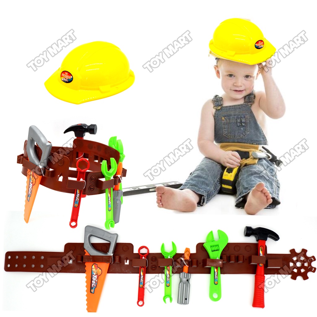 Construction Simulation Pretend Play Tools Helmet Screwdriver Wrench ...