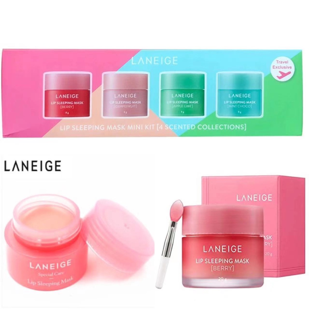 LANEIGE Lip Sleeping Mask Big Size 20g With Spatula 3g Mini Sample Sack ...