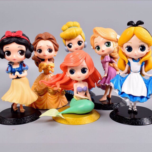 5” Disney Princess Collectibles Toy Figure Chibi Ariel Belle Snowhite ...