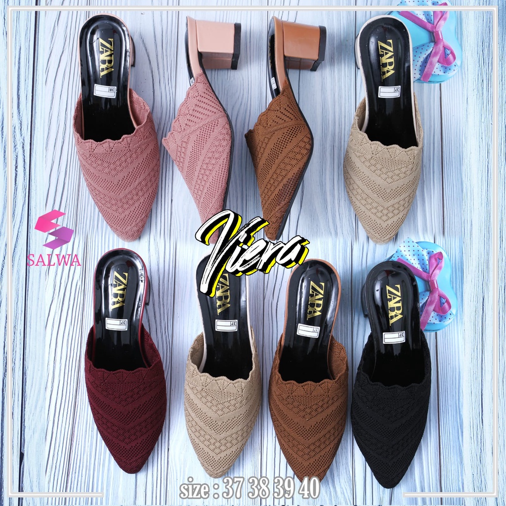 Viera Zara Knitted Women's Shoes by Salwa (Heel 5CM) | Shopee Philippines