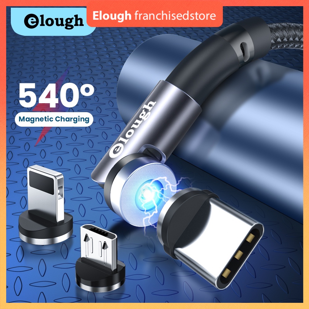 Elough 540 Degree Rotate 3 in 1 Magnetic Charging Cable Micro USB Type ...