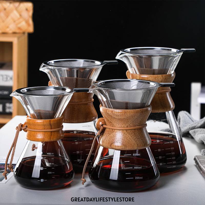 Pour Over Coffee Set with Stainless Steel Filter or Drip for Coffee ...