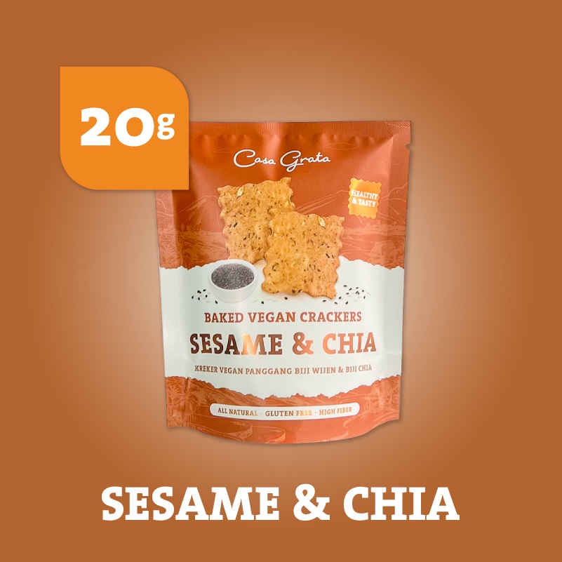 Casa Greta Mini Sesame and Chia Crackers 20 grams - vegan snacks ...