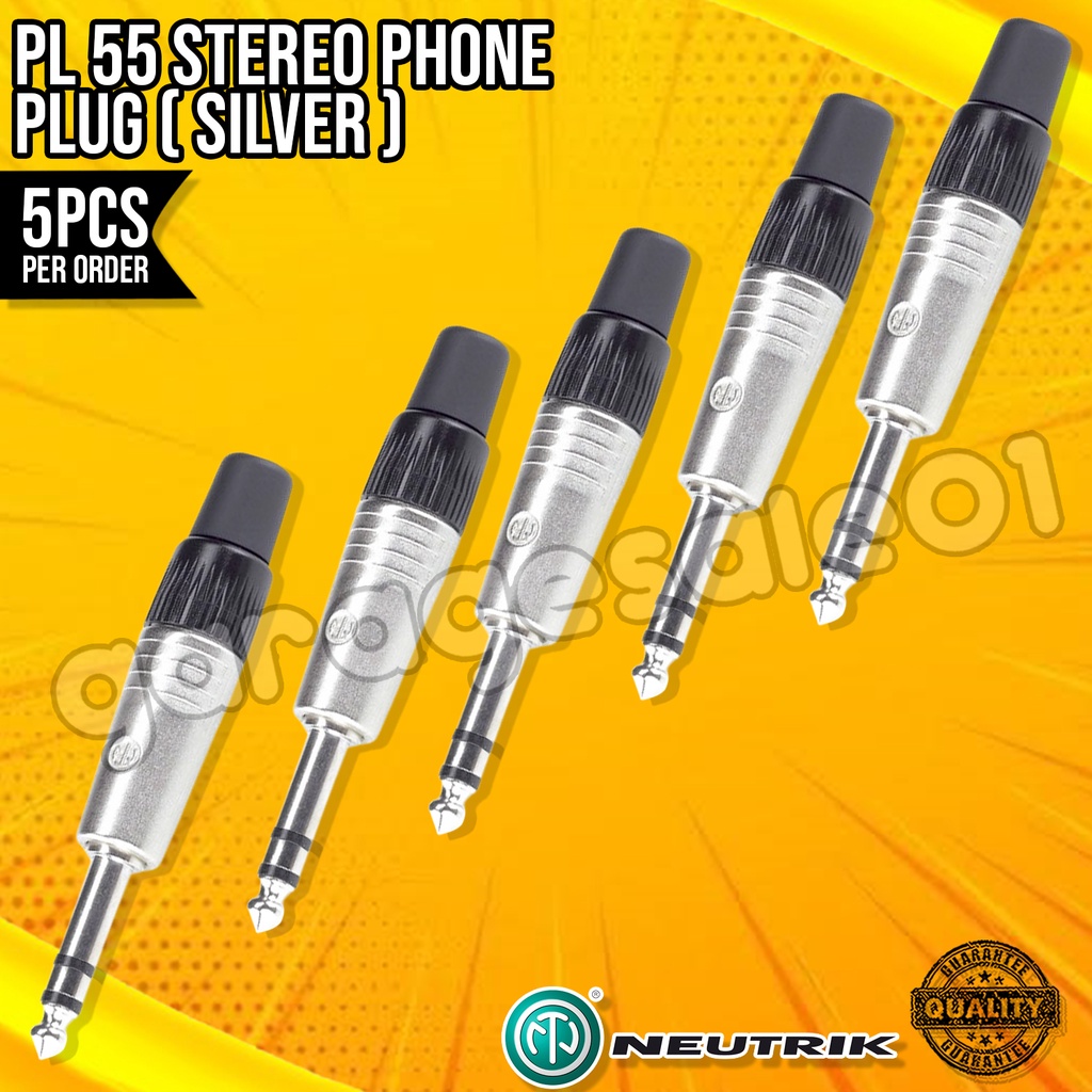 5PCS Neutrik NP3C PL55 Stereo Phone Plug Connector (Silver) | Shopee ...