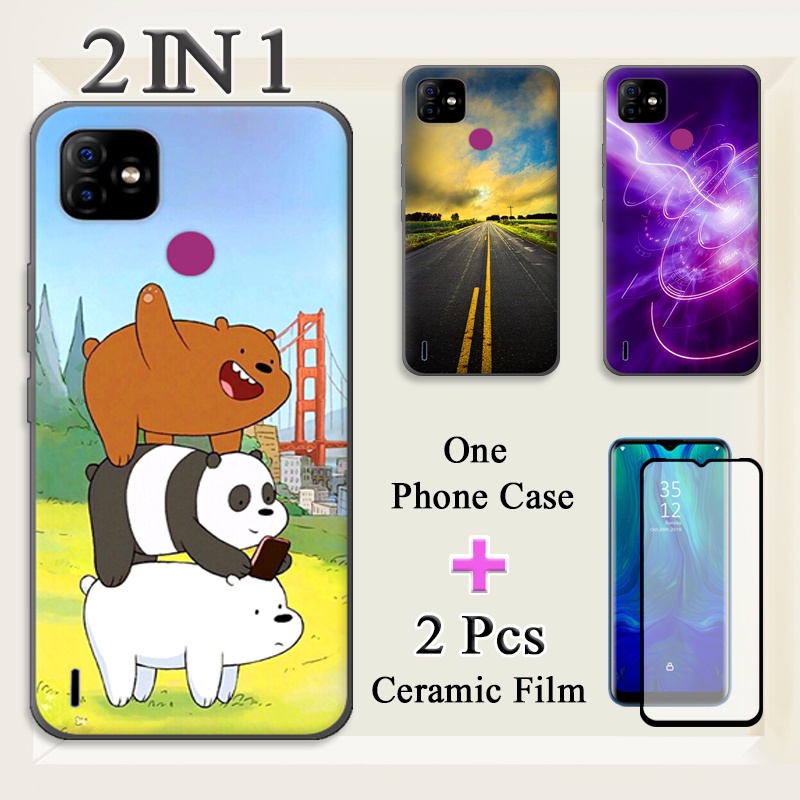 2 IN 1 ITEL Vision 1 Plus P36 Silicone Phone Case With Tempered Glass ...