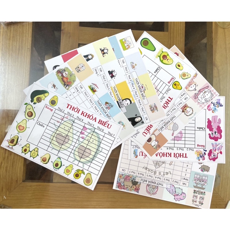 Cute and funny 5 different photo timetable / faceless avocado pony ...